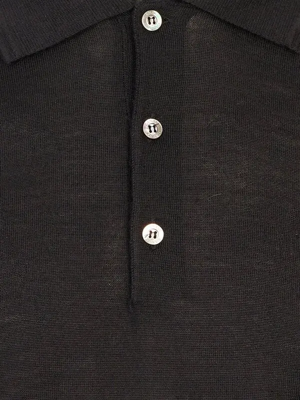 Canali Long-sleeve Knitted Polo Shirt