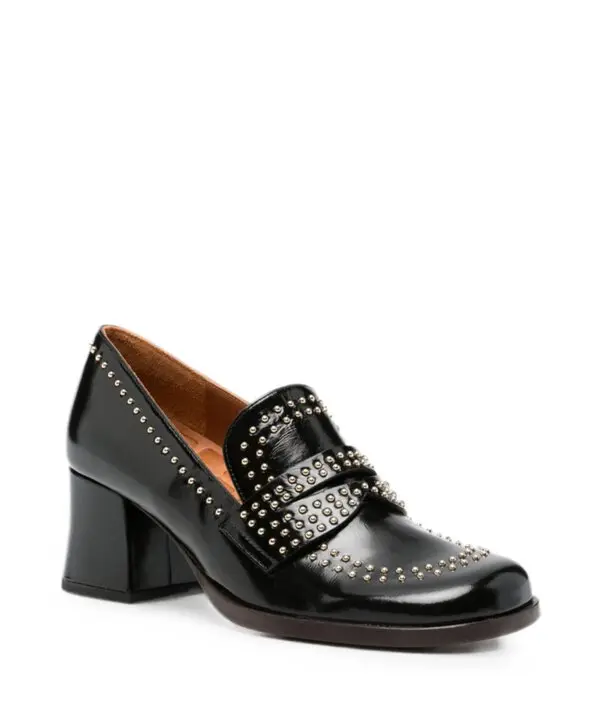 Chie Mihara Stud-embellished Leather Loafers