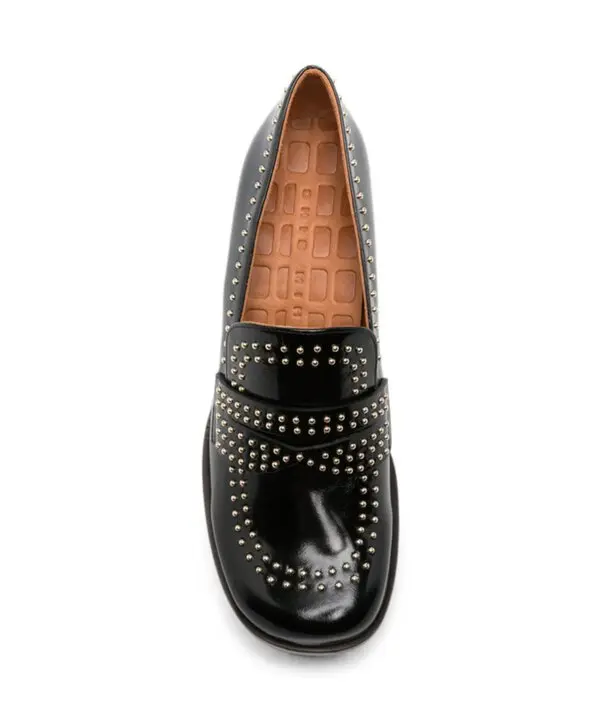 Chie Mihara Stud-embellished Leather Loafers