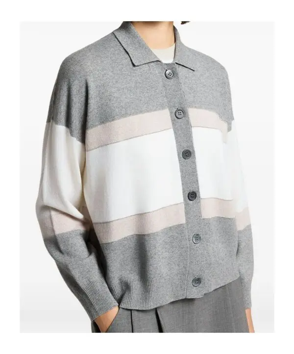 Peserico Striped Button-down Cardigan