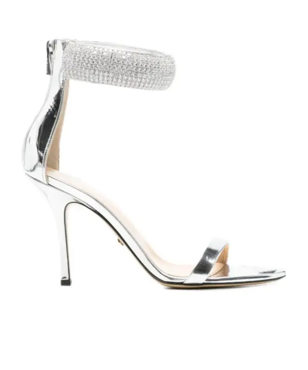 MACHMACH Round-toe High-heeled Sandals - Silve