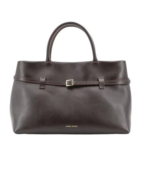 Manu Atelier 35 Le Cambon Leather Tote Bag - Bitter Brown