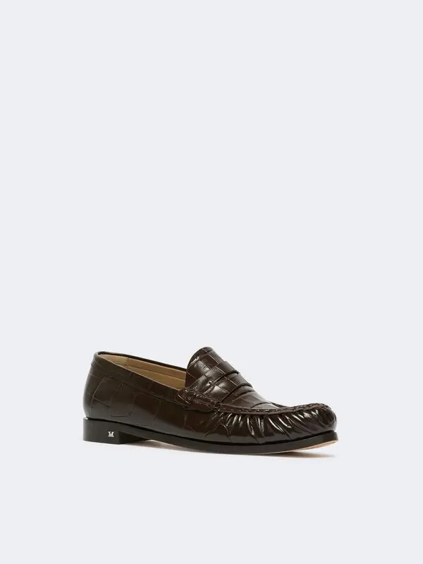 Max Mara Crocodile-embossed Loafers