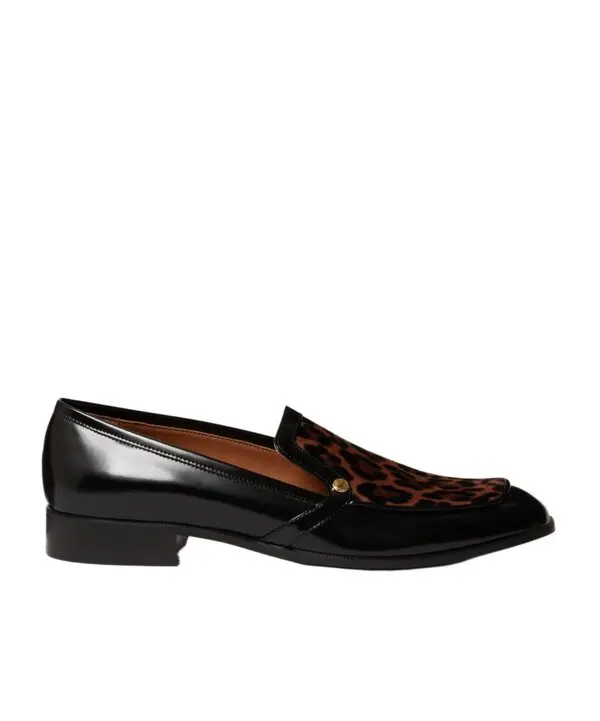 Stella McCartney Leopard-print Loafers - Black/leopard Print