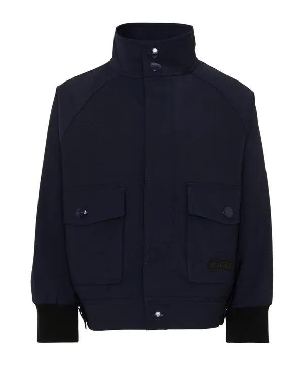 LANVIN Logo-patch Funnel-neck Jacket