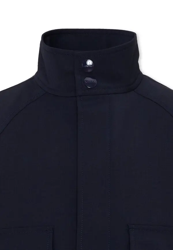 LANVIN Logo-patch Funnel-neck Jacket
