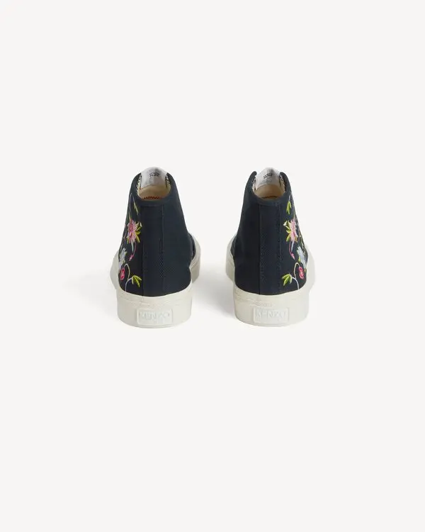 Kenzo Hoshi Embroidered Canvas High Top Sneakers
