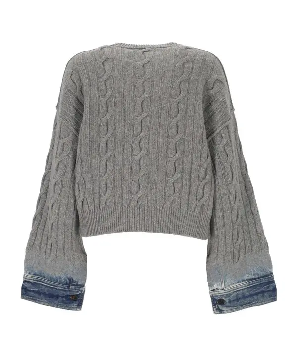 HAIKURE Cropped Knitted Sweater With Panelled Sleeves - No