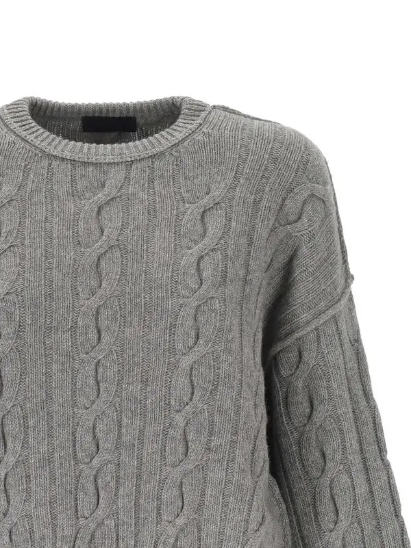 HAIKURE Cropped Knitted Sweater With Panelled Sleeves - No