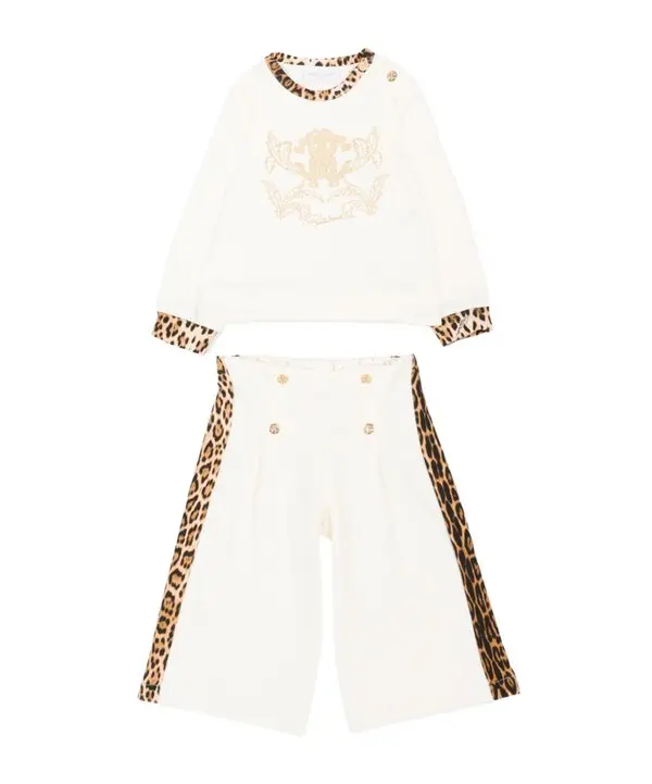 Roberto Cavalli Animal-print Matching Activewear Set - Ivory