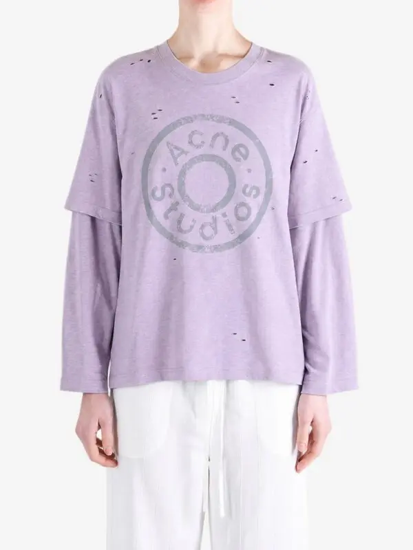 Acne Studios Logo Printed T-shirt - Pink