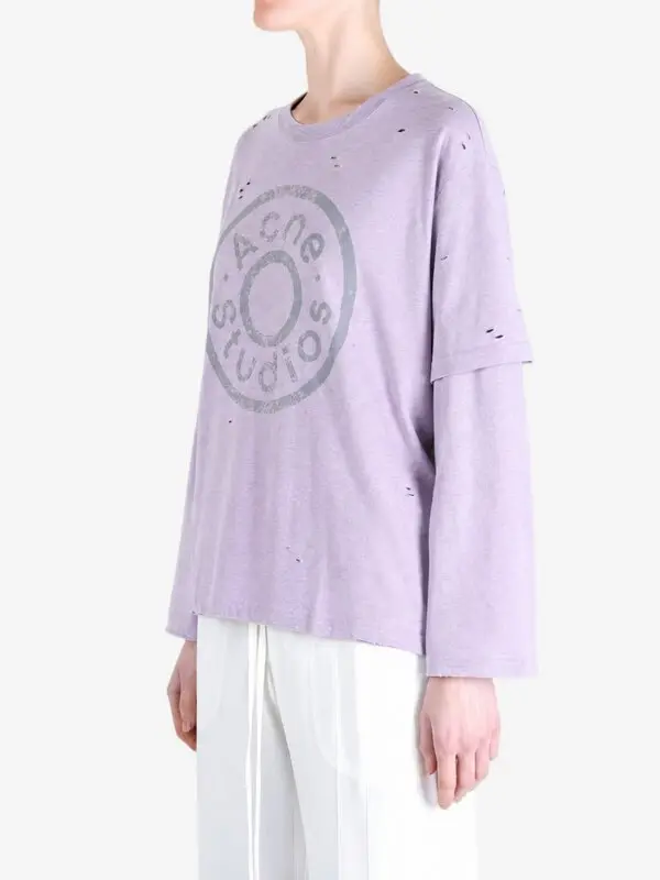 Acne Studios Logo Printed T-shirt - Pink