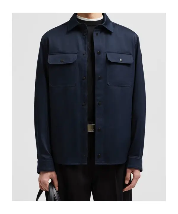 Moncler Collared Long-sleeve Shirt