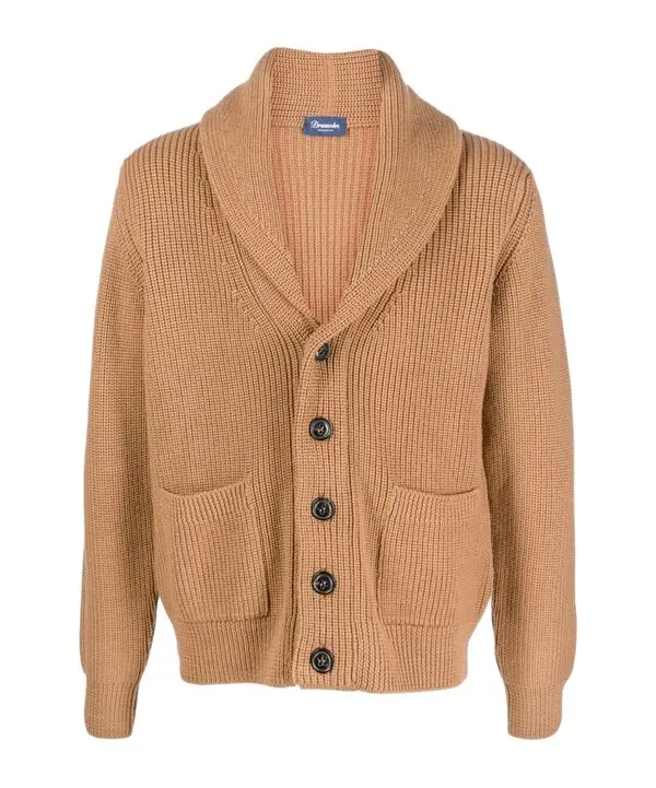 DRUMOHR Shawl Collar Buttoned Cardigan - Vicuna
