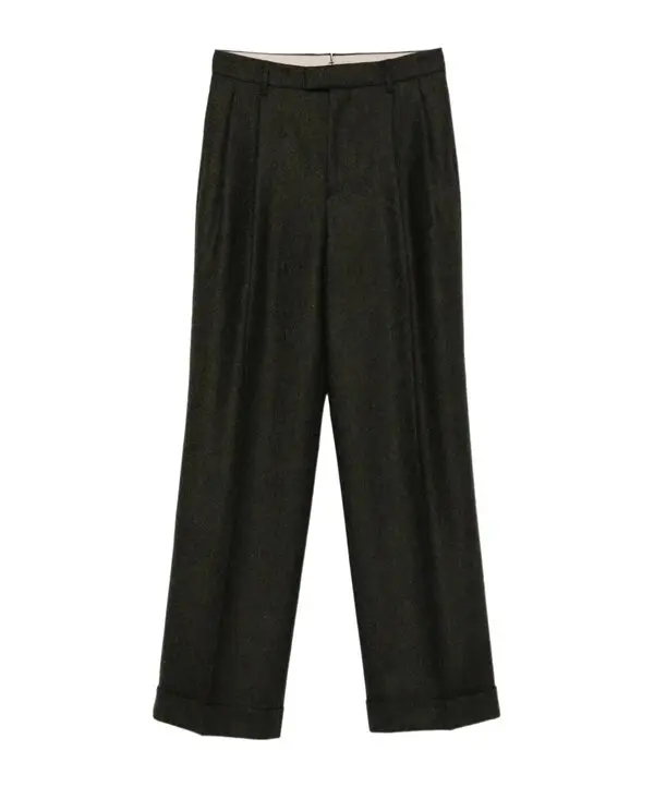 BERWICH Pleated Cuffed Trousers - Grey