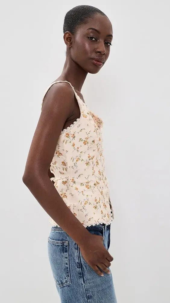 REFORMATION Viola Linen Top