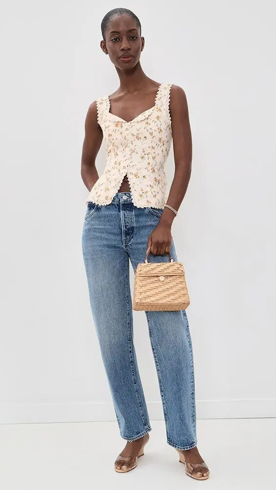 REFORMATION Viola Linen Top