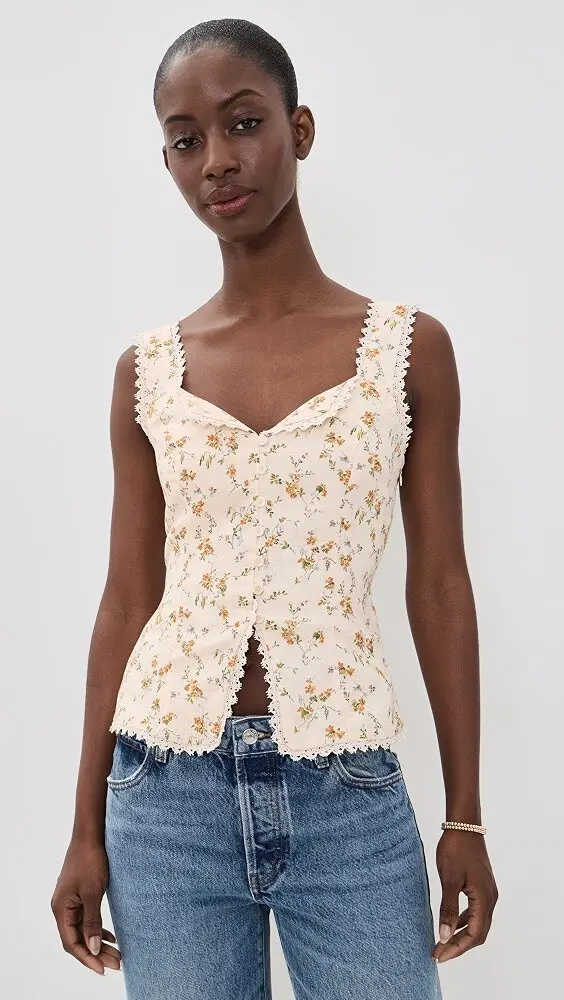 REFORMATION Viola Linen Top