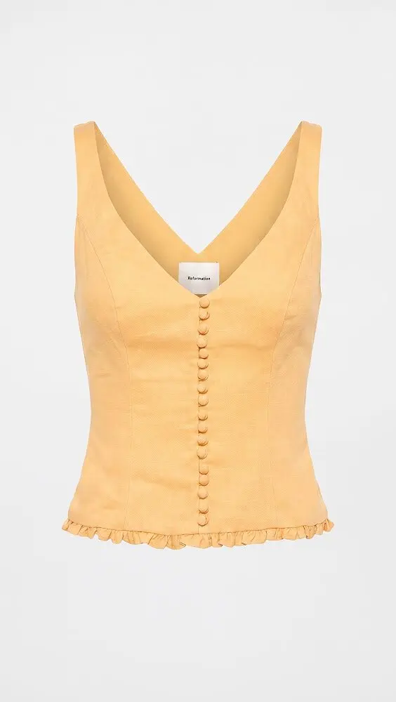 REFORMATION Flicka Linen Top