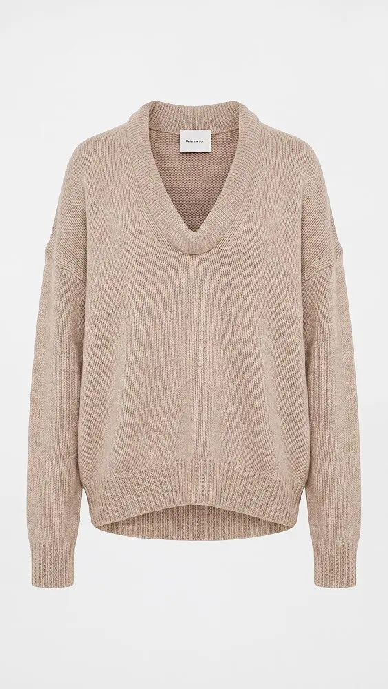 REFORMATION Jonie Cashmere Oversized Pullover