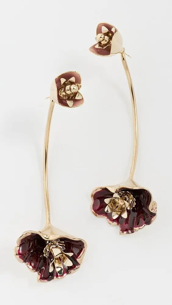 Rabanne Floral Drop Earrings - Gold