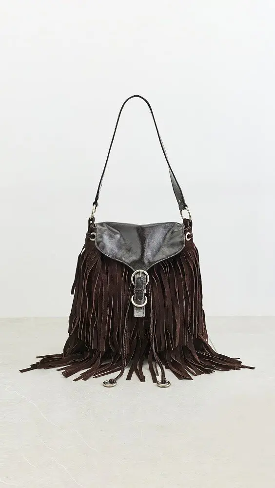 Shopbop Saint Laurent Suede Saint Shoulder Bag - Brown