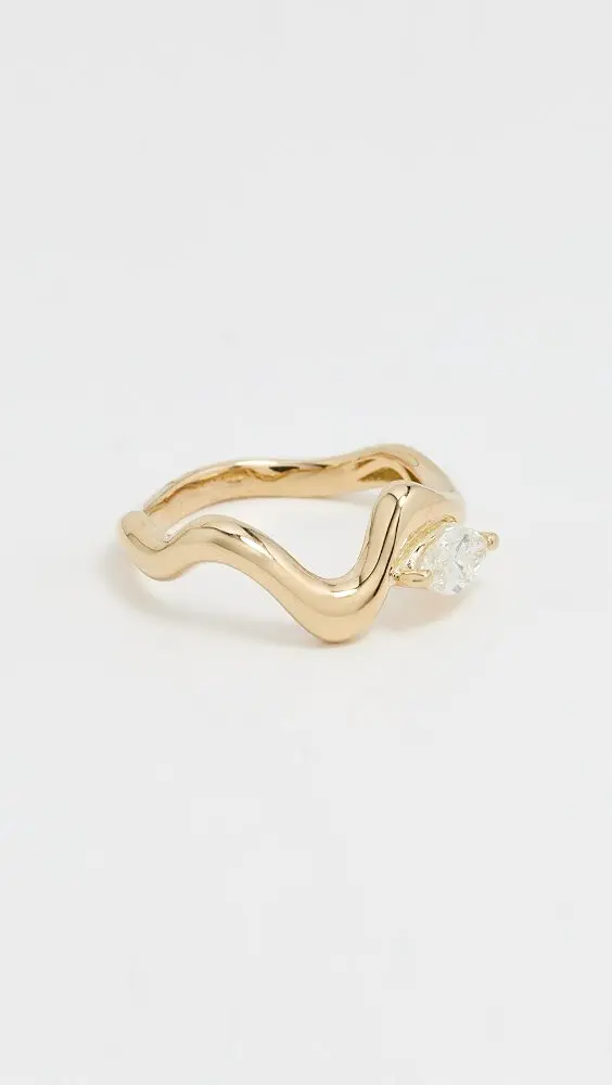 Shay Diamond Marquise Wave Ring - Gold