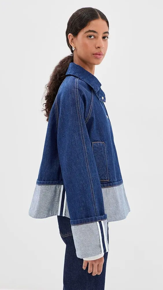 Brandon Maxwell The Wells Trapeze Denim Jacket