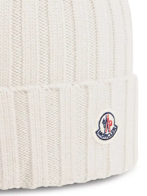 Moncler Logo Embroidered Wool Beanie