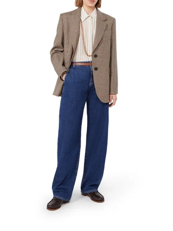 Max Mara Single-breasted Yarn-dyed Wool Blazer