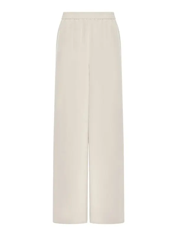 Max Mara Soft Trousers In Heavy Silk - Cream