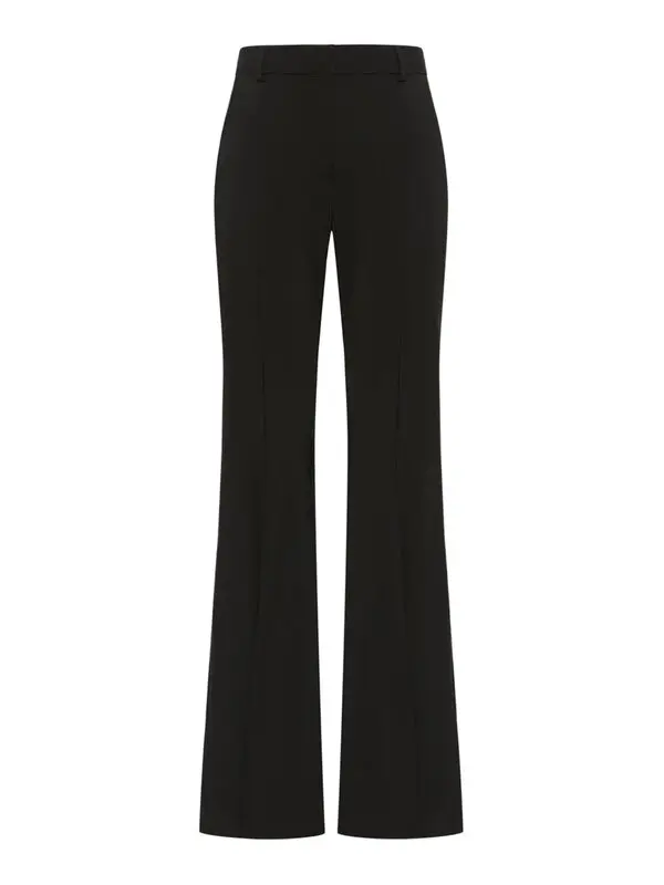 Sportmax Flared Trousers In Stretch Wool - Black