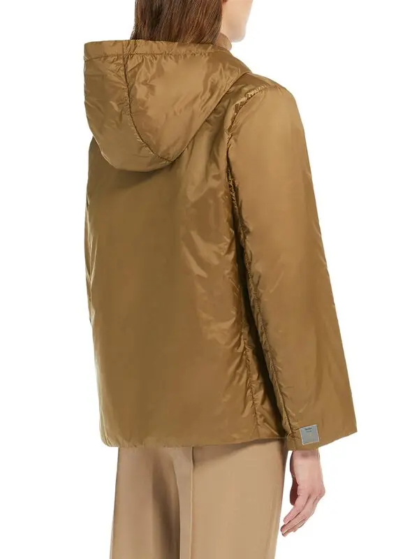 Max Mara Padded Jacket With Hood In Waterproof Canvas