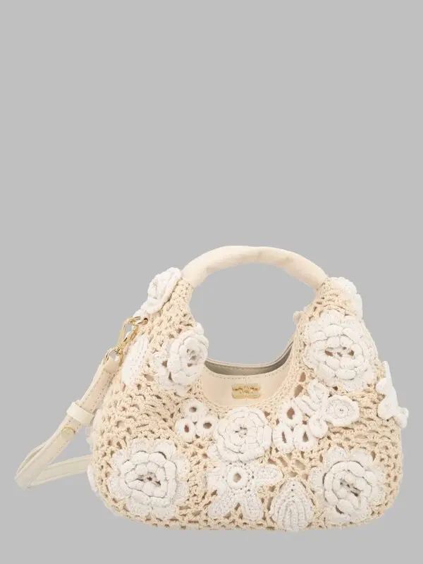 GANNI Borsa Hobo Mini In Crochet - Cream
