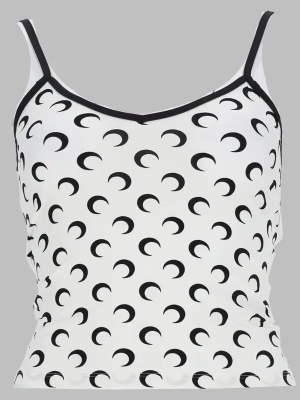 MARINE SERRE Top Moon In Jersey - White