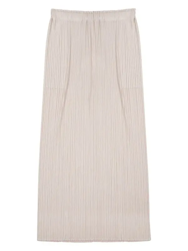 Issey Miyake Pleated Full Length Skirt - Cream
