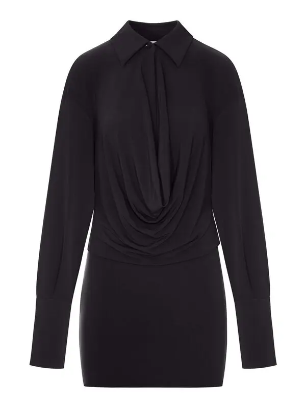 Andamane The Attico Lilia Mini Dress With Deep Neckline - Black