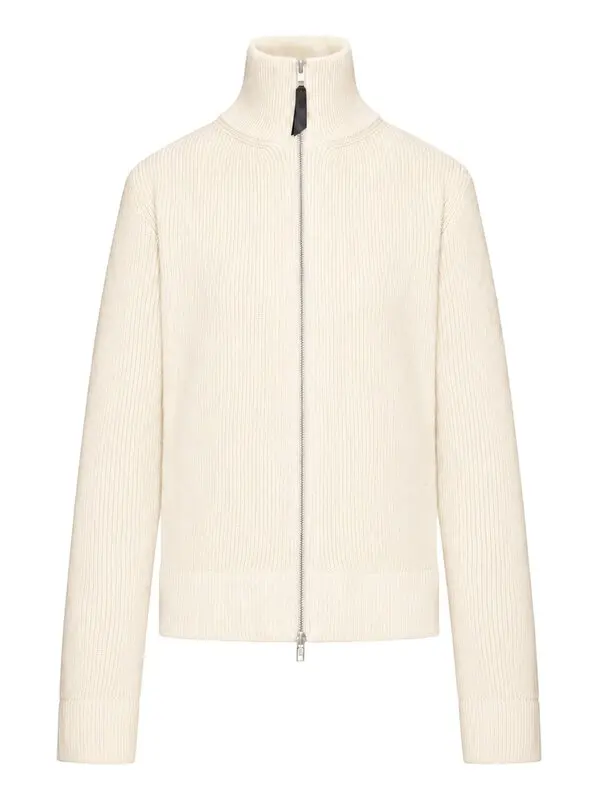 MAISON MARGIELA Ribbed Cotton Zip-up Cardigan - Cream