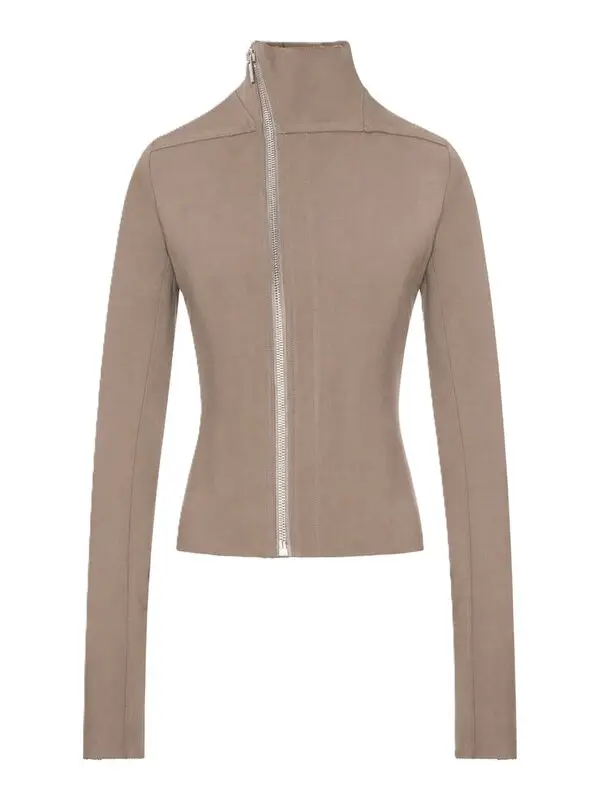 Rick Owens Gary Fitted Jacket With Asymmetric Zip - Gray