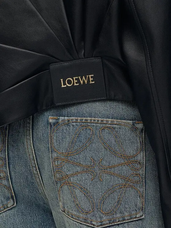 Loewe Lamb Nappa Jacket With Asymmetric Draping - Black