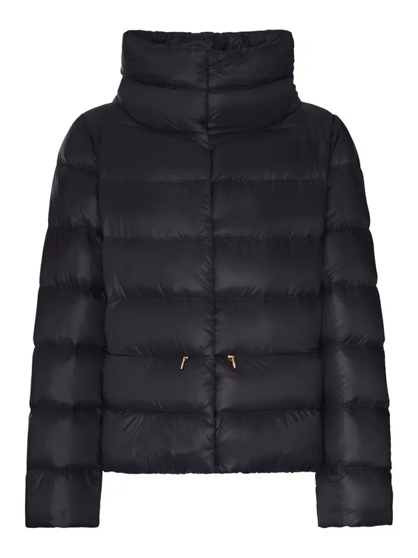 Herno Padded Down Jacket With Wrap-around Collar - Black