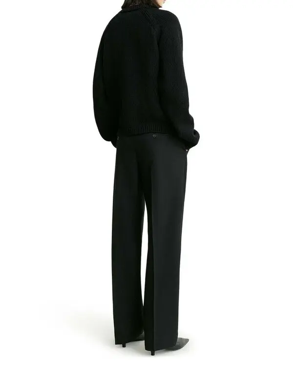 TOTEME Cotton Cardigan With Hammered-effect Buttons - Black