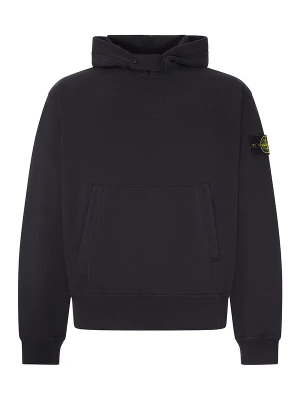 Stone Island Cotton Hoodie - Black