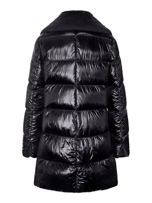 Herno Long Puffer Coat With Faux Fur Collar