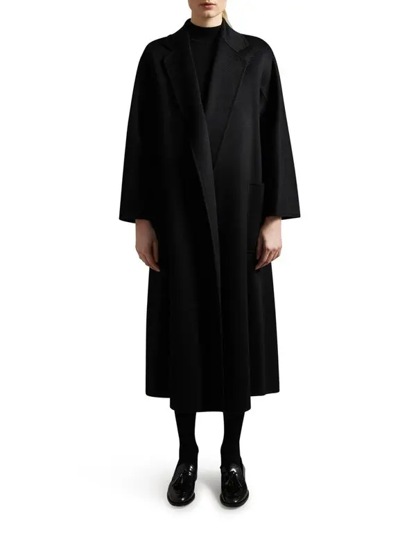 Max Mara Ludmilla Wool Coat With Waist Belt - Black