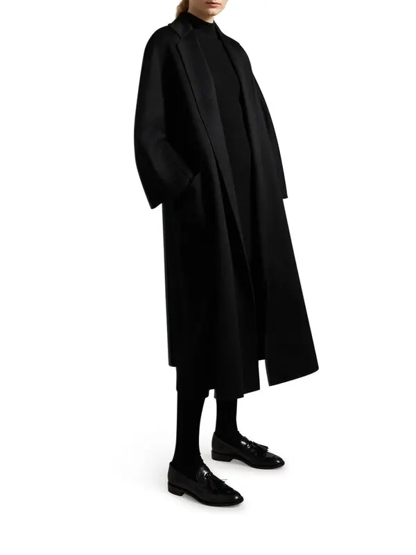 Max Mara Ludmilla Wool Coat With Waist Belt - Black