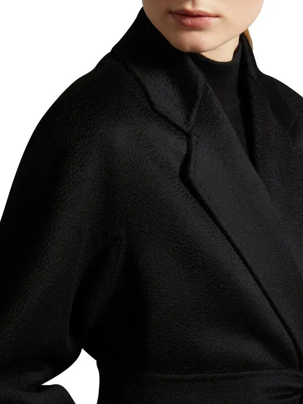 Max Mara Ludmilla Wool Coat With Waist Belt - Black