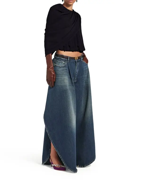 Balenciaga Cady Cape Top - Black