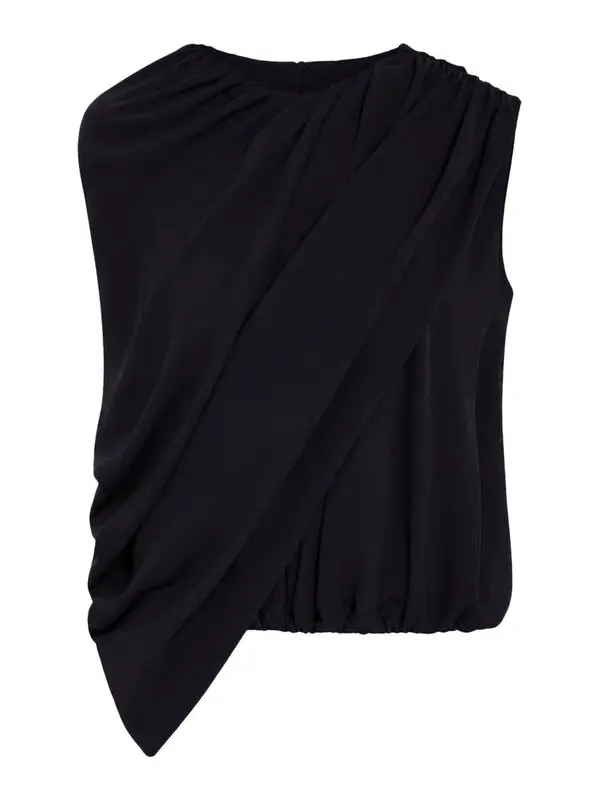 Balenciaga Cady Cape Top - Black