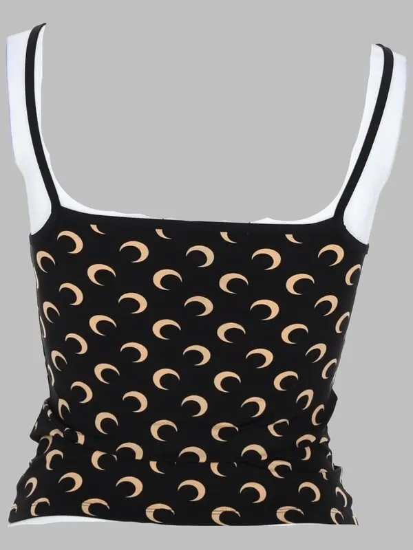 MARINE SERRE Moon Print Jersey Top - Black